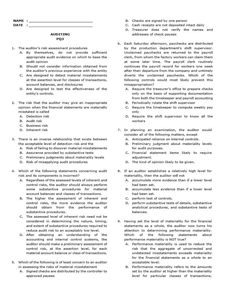 Aud Practice Set 2 | PDF | Audit | Accounts Payable