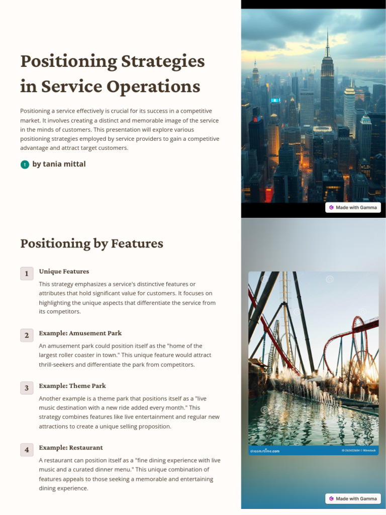 Positioning Strategies in Service Operations | PDF | Competitive ...