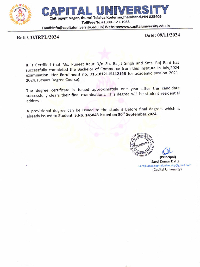 Reference For Provisional Letter | PDF