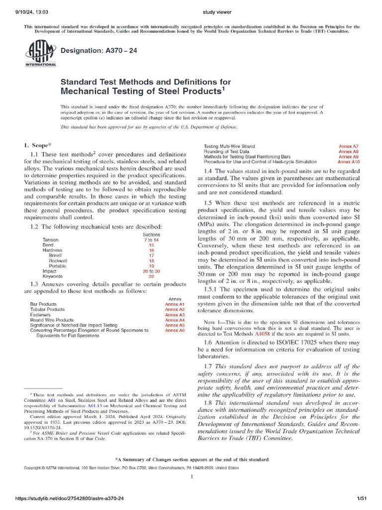 Astm A370-24 | PDF