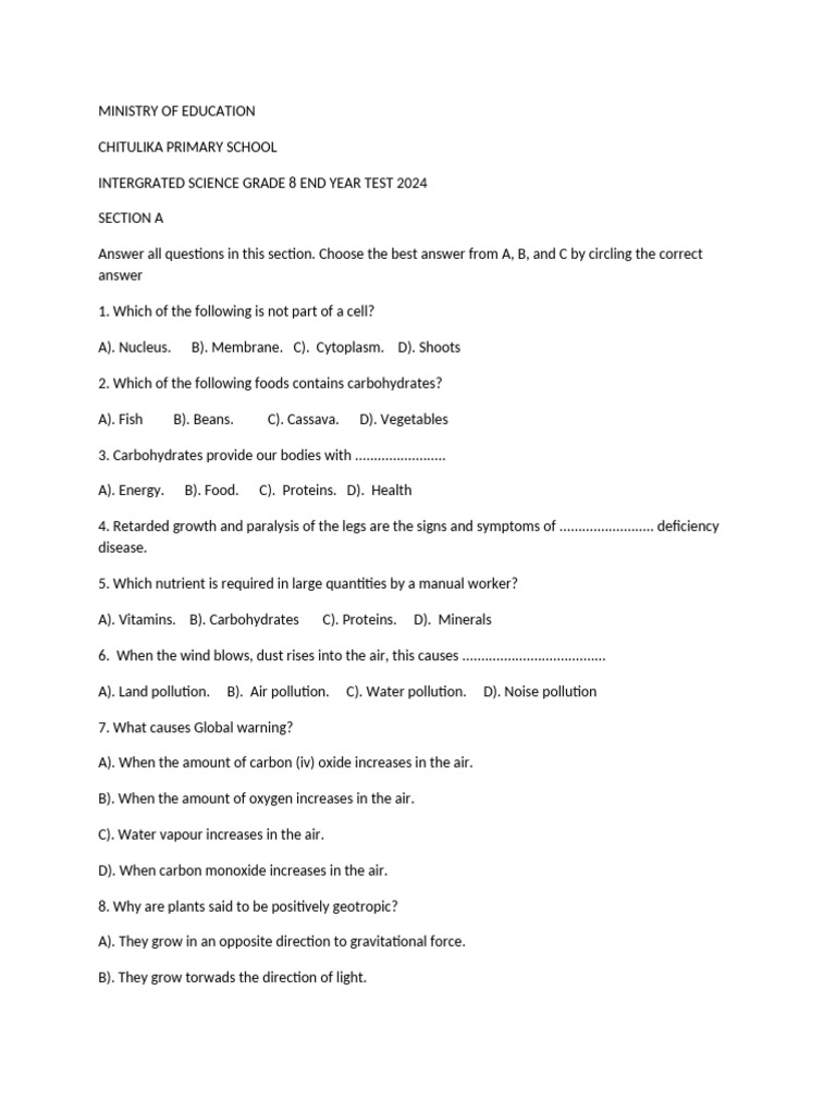 Science Test | PDF