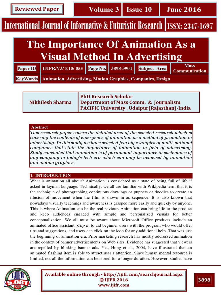 Design The Importance of Animation As A Visual | PDF | Animation ...