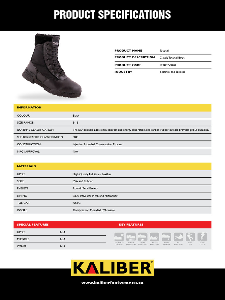 Tactical Spec Sheet | PDF