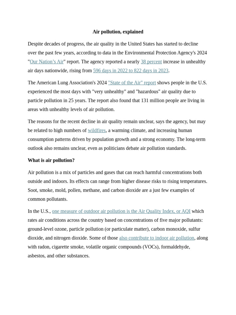 (Reading 1) Air Pollution, Explained | PDF | Air Pollution | Particulates