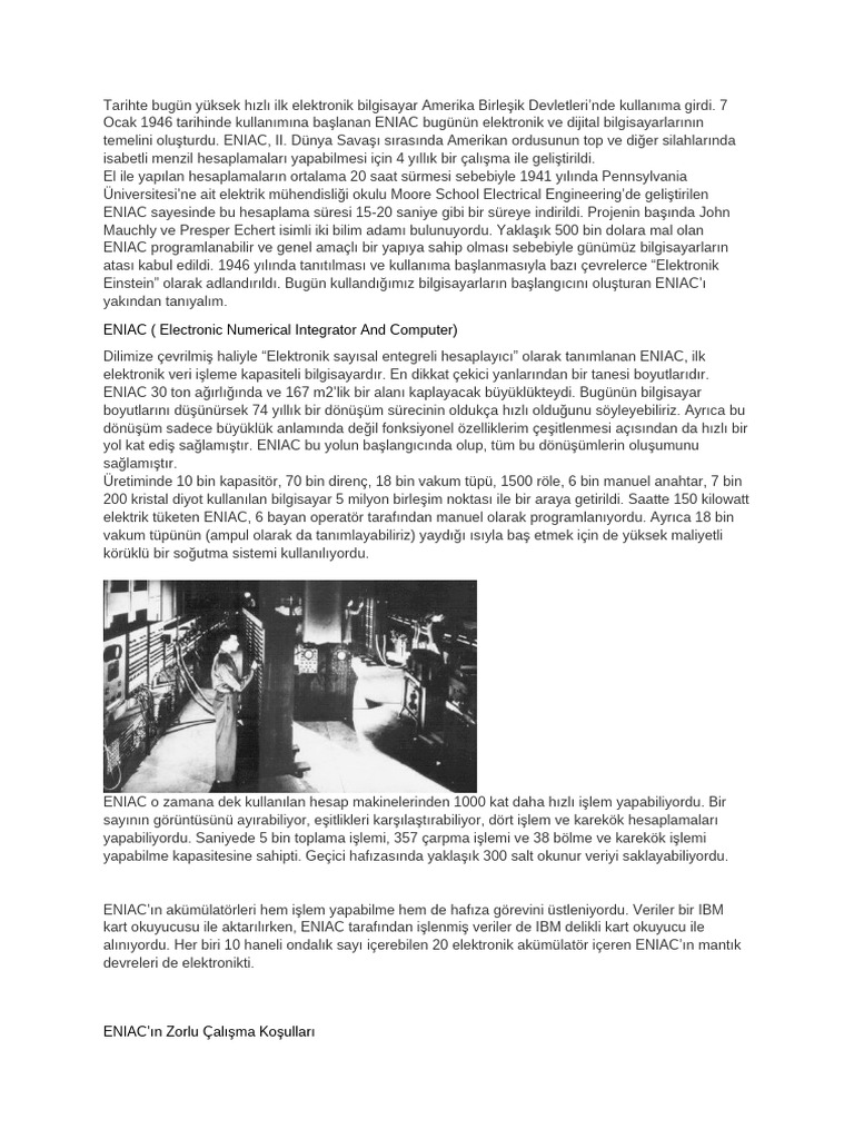 ENIAC | PDF