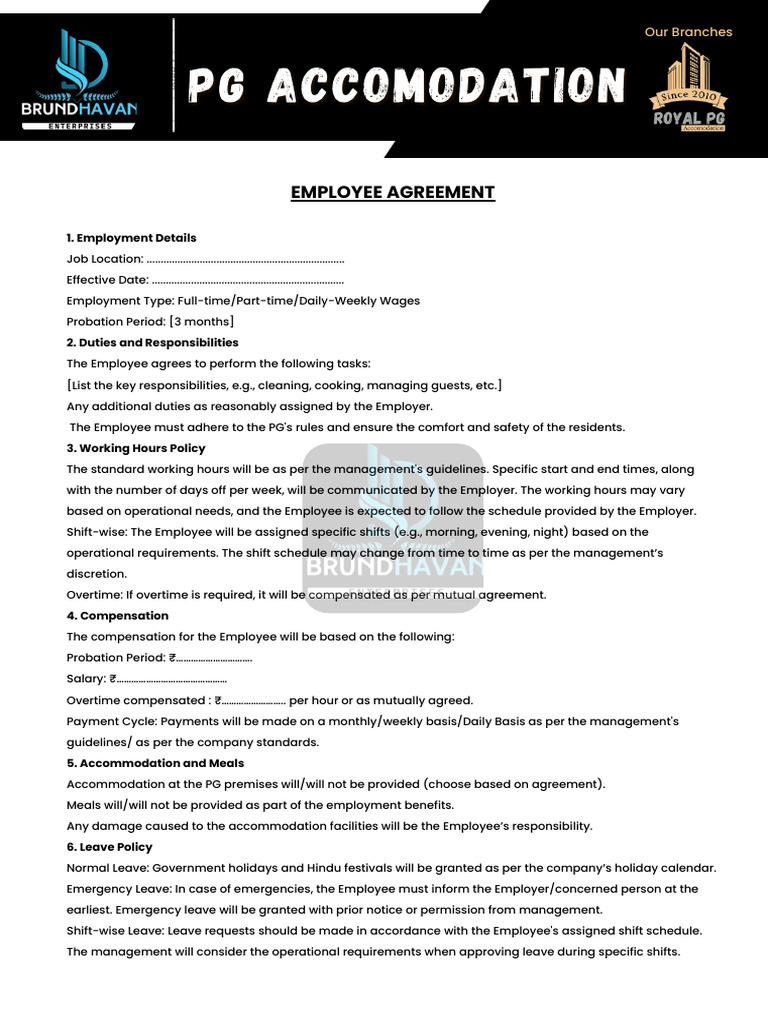 Royal PG Application Form (1) | PDF | Leasehold Estate | Employment