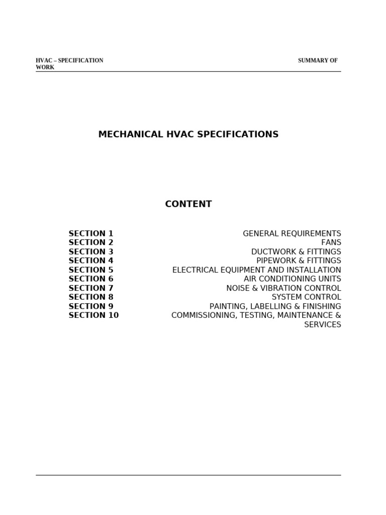 HVAC00 Cover Sheet | PDF