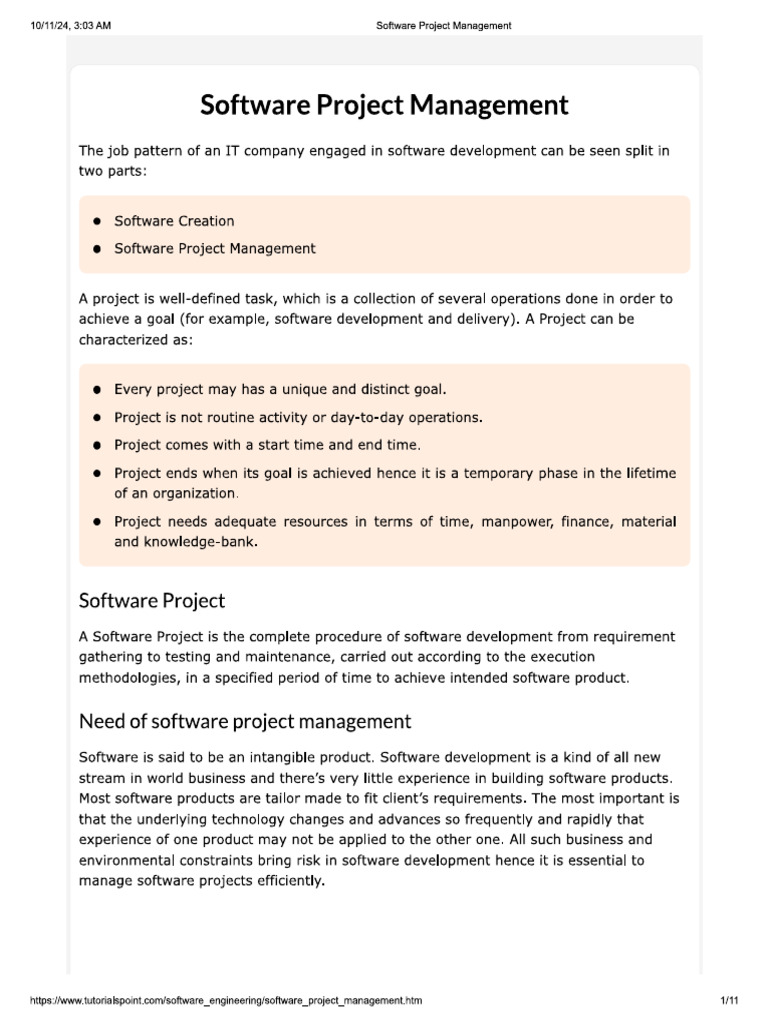 SE Project MGT | PDF