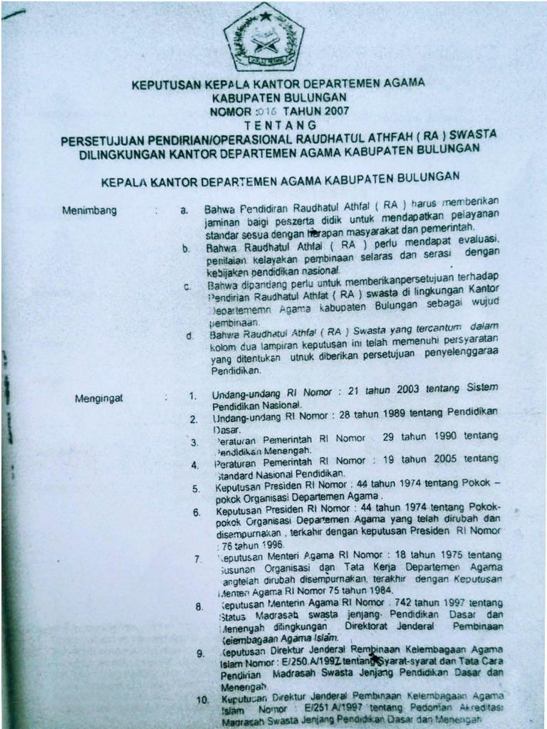 Ijin Operasional | PDF