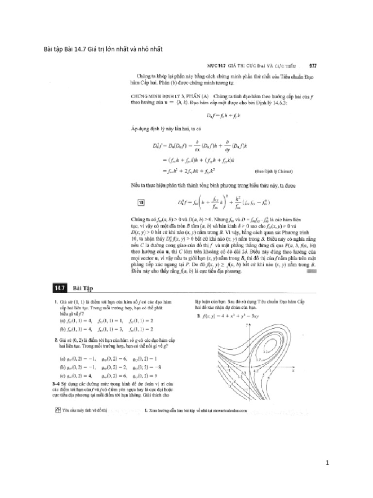 BT Ch1 Bài 4P2. Cực trị hàm nhiều biến | PDF