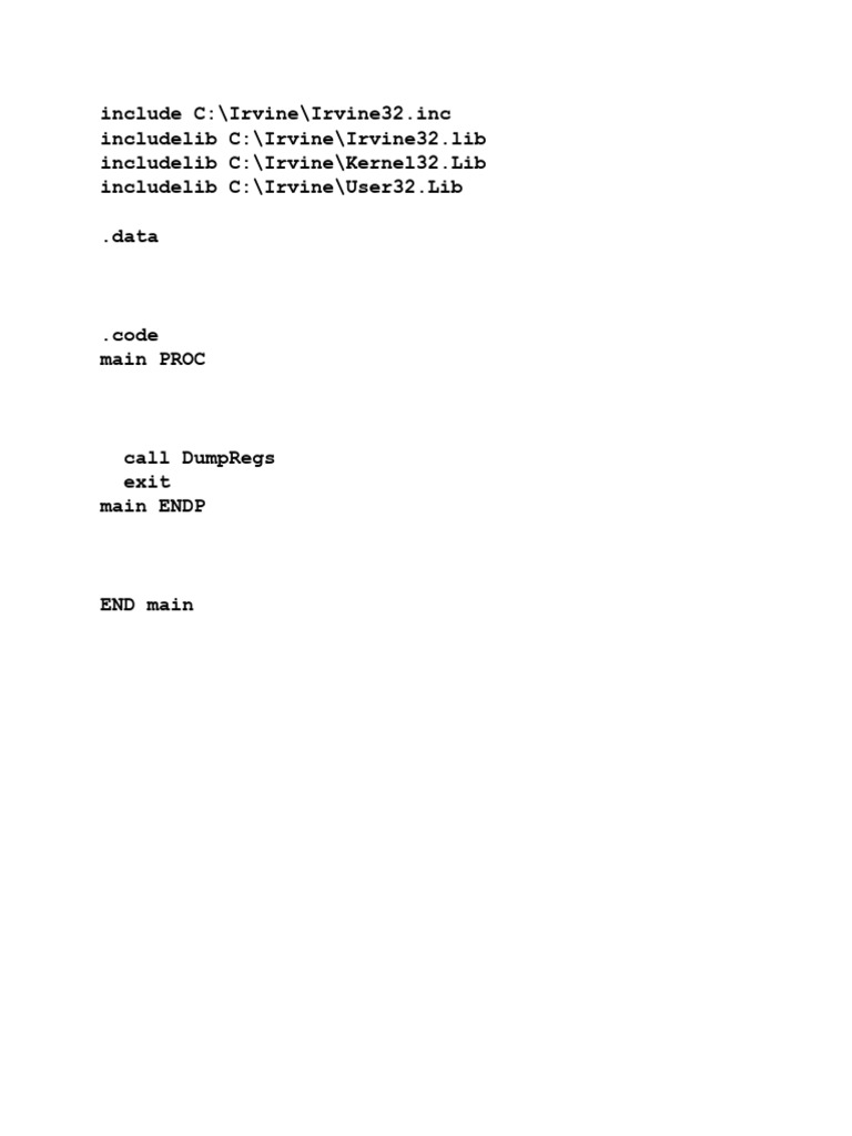 Assembly Template for Languages | PDF