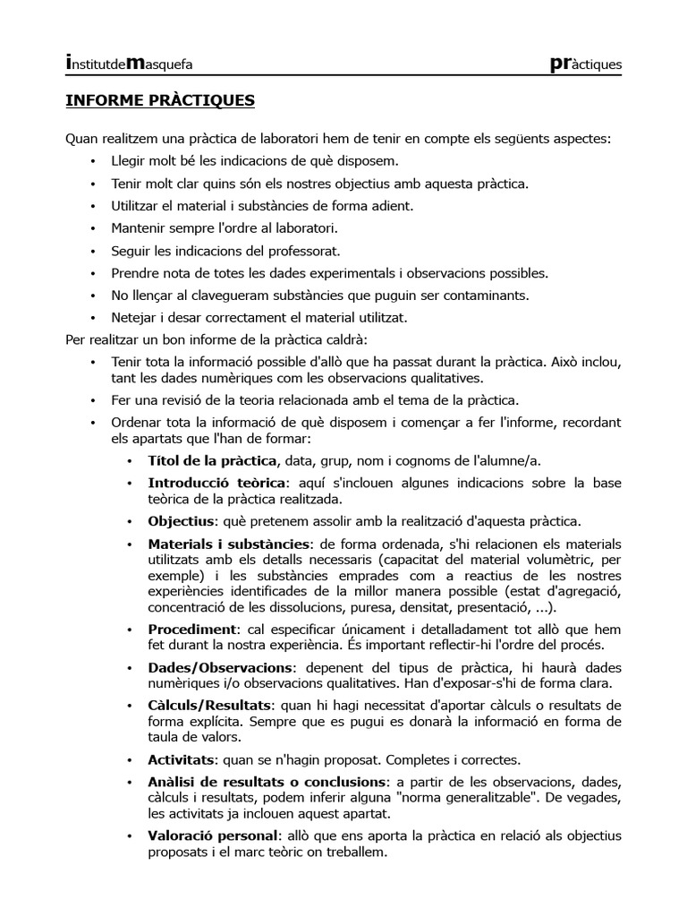 Informe Pràctiques | PDF