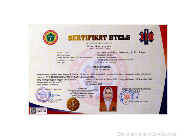 Sertifikat BTCLS | PDF