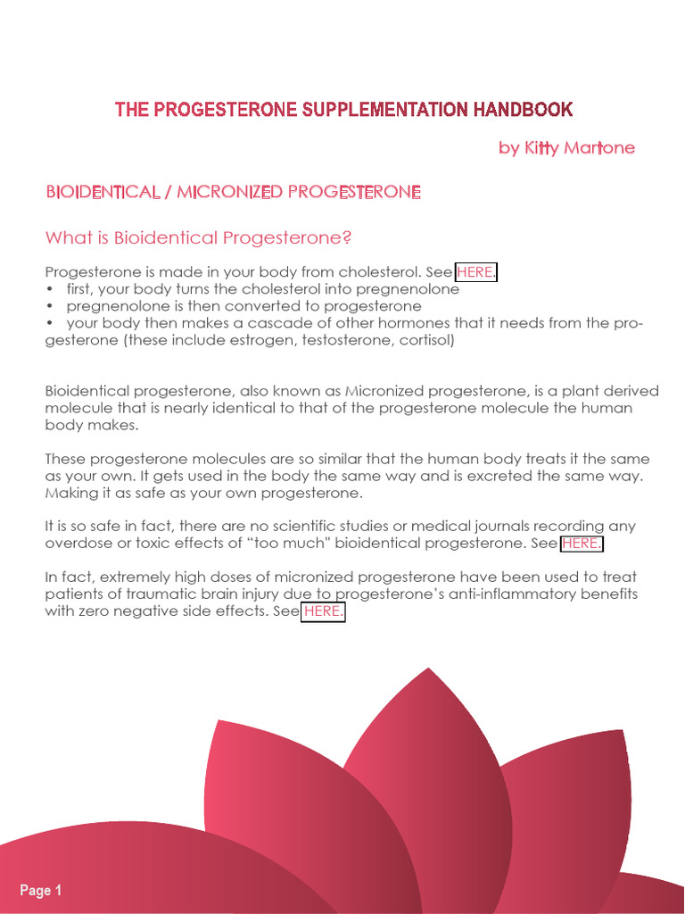 The Progesterone Supplementation Handbook | PDF | Bioidentical Hormone Replacement Therapy ...