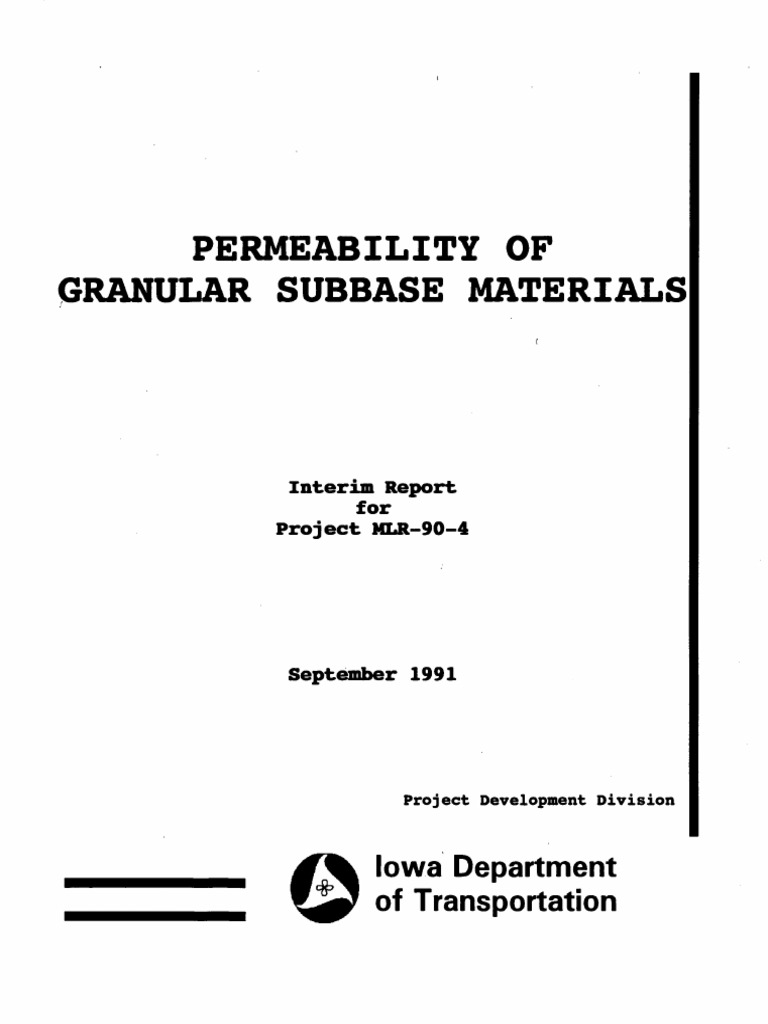 IADOT Mlr9004 Permeability Gran Subbase Mats 1991 | PDF | Concrete ...