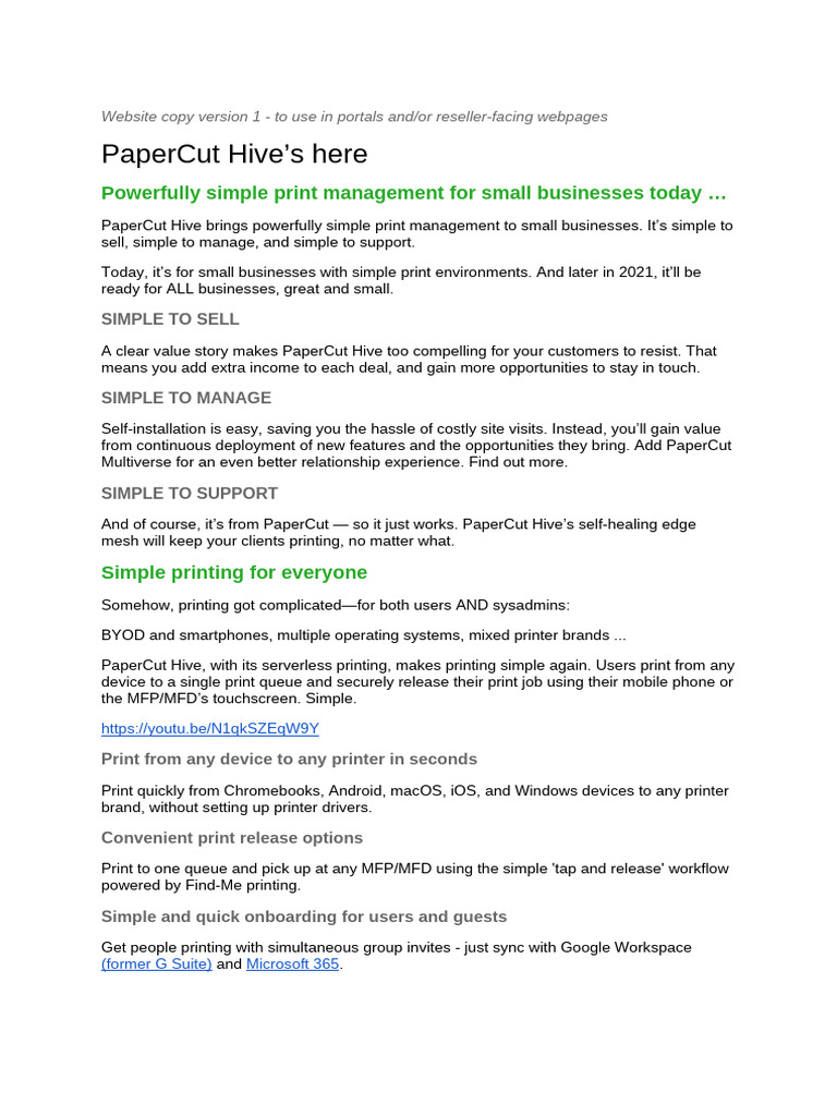 PaperCut Hive Website Portal Copy | PDF | Computing | Software