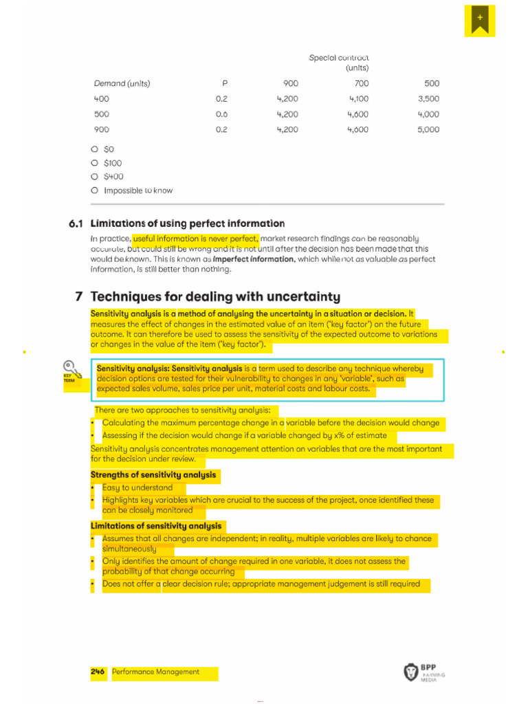 Sensitivity analysis | PDF Sensitivity analysis | PDF