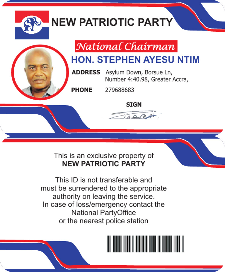 NPP National Chairman ID Details | PDF