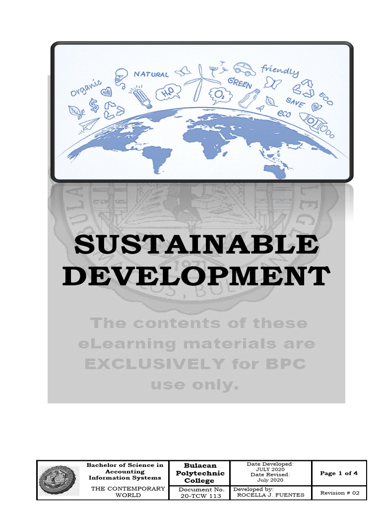 TCW 113 Information Sheet 13 | PDF | Sustainability | Sustainable ...