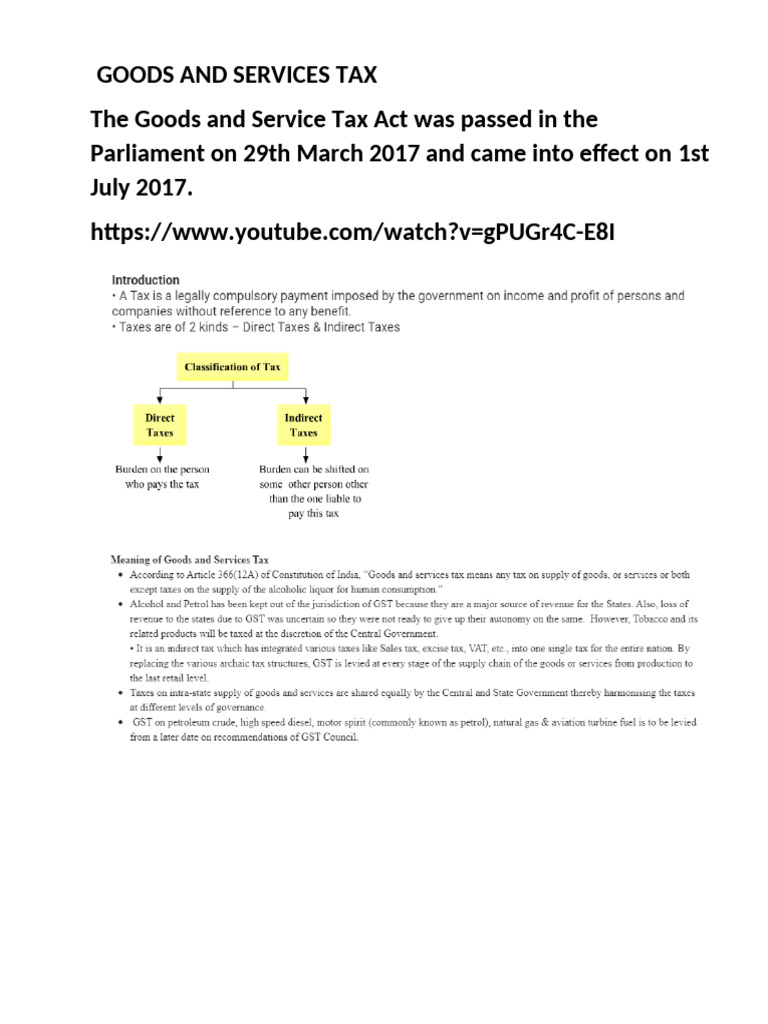 GST Introduction | PDF