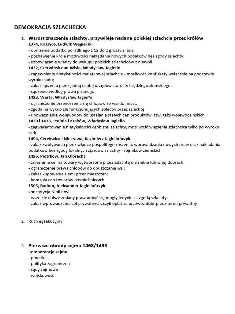 Demokracja Szlachecka | PDF