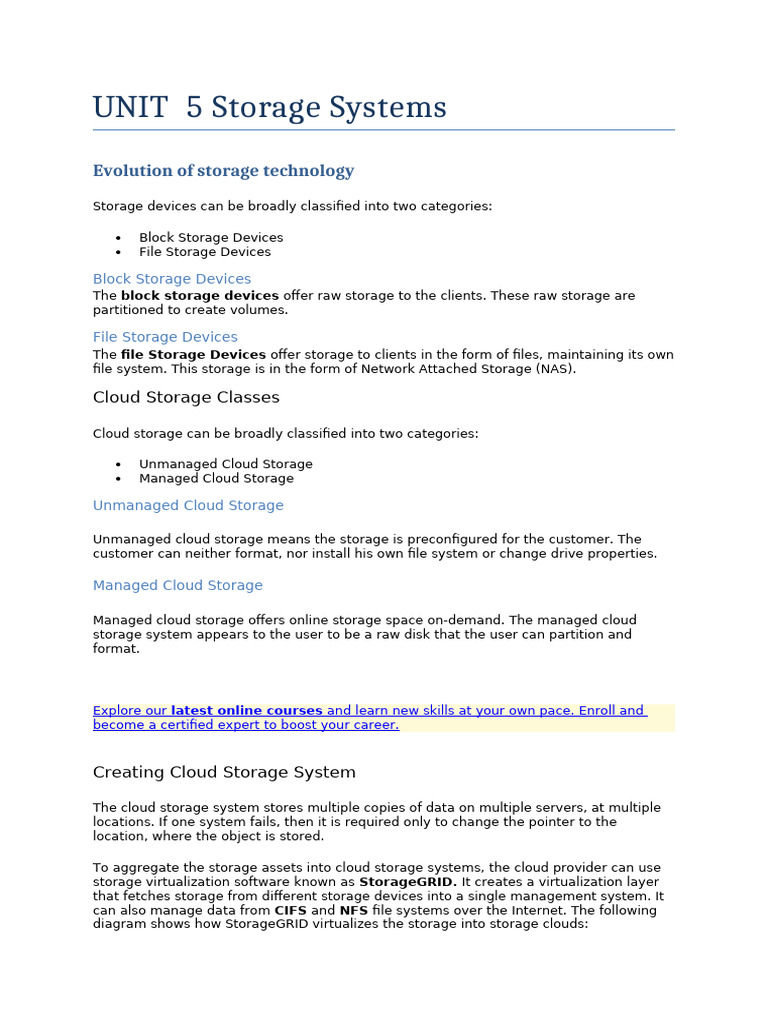 Unit 5 Storage Systems Pdf File System Apache Hadoop 