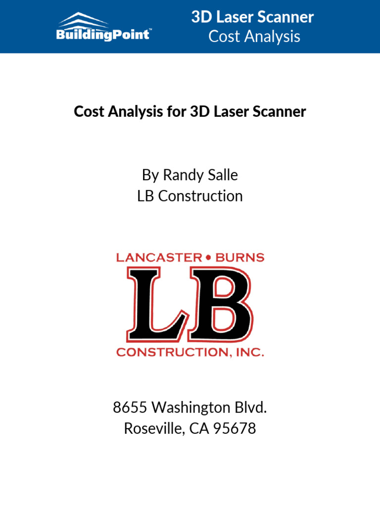 3D Laser Scanner Cost Analysis | PDF | Concrete | Image Scanner