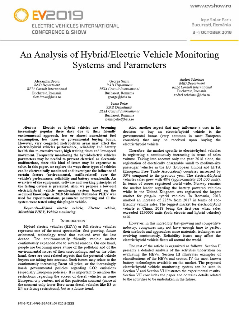 An Analysis of Hybrid Electric Vehicle Monitoring | PDF | Hybrid Vehicle | Plug In Hybrid