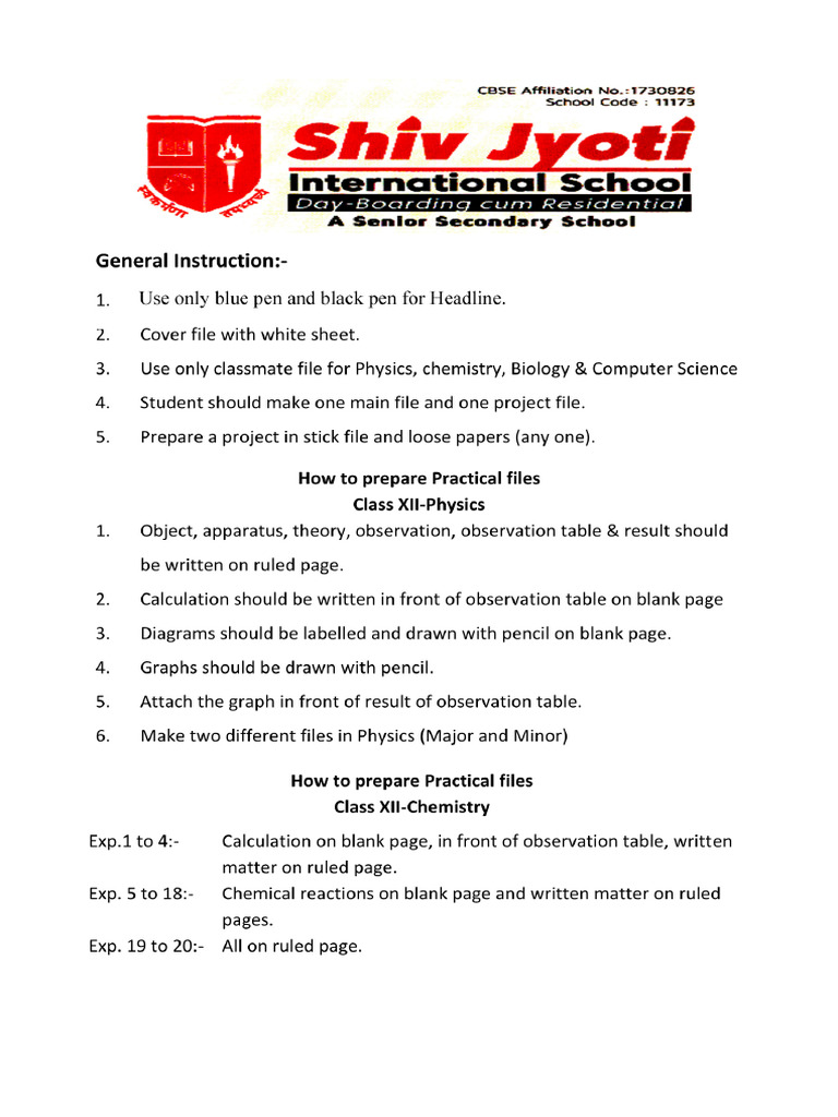 02 How To Prepare Practical Files - Science 2024-25 | PDF