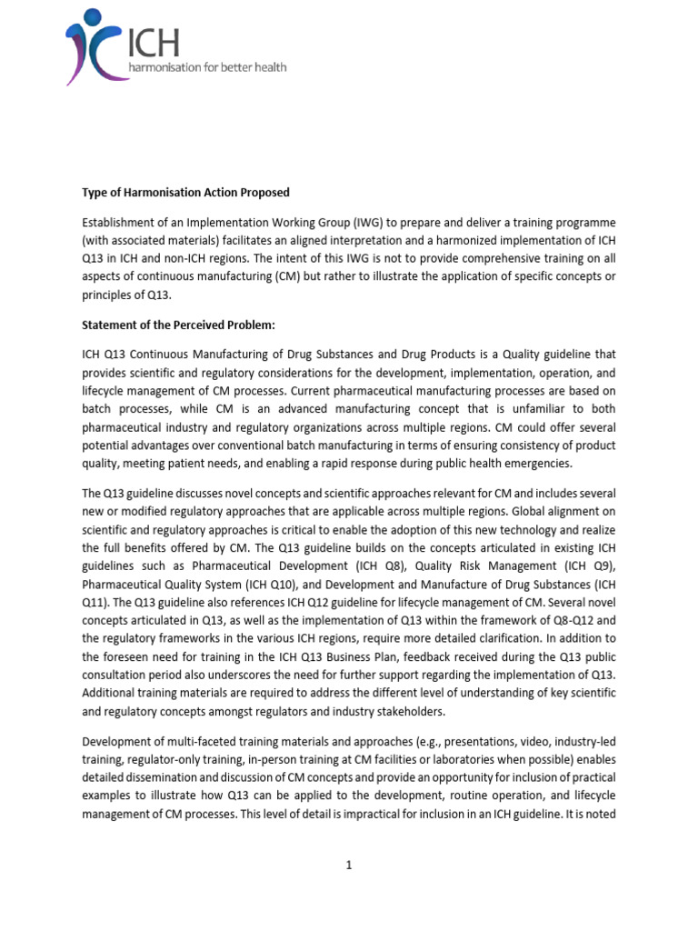 ICH Q13 IWG Concept Paper 2023 0119 | PDF | Health Care | Medicine