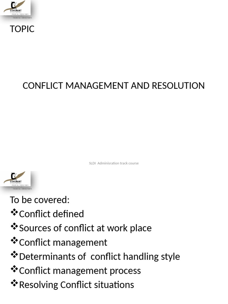 Week 4 Sessions-Conflicts Management | PDF | Psychological Concepts | Psychology
