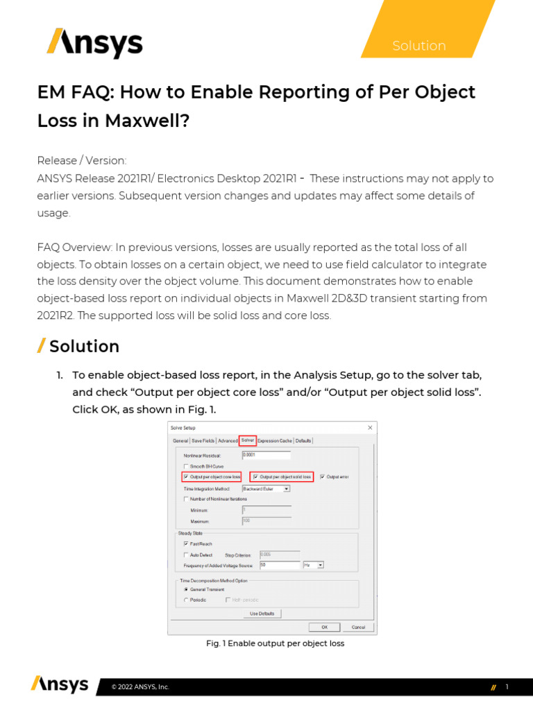 EM - FAQ - Maxwell - How To Report Per-Object Loss | PDF | Electrical ...