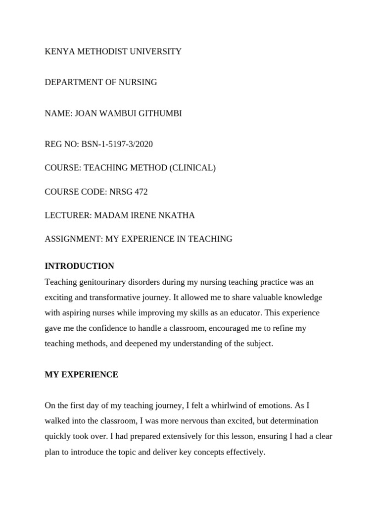 Joan Teaching Assignment (Journal) | PDF | Teaching Method | Learning