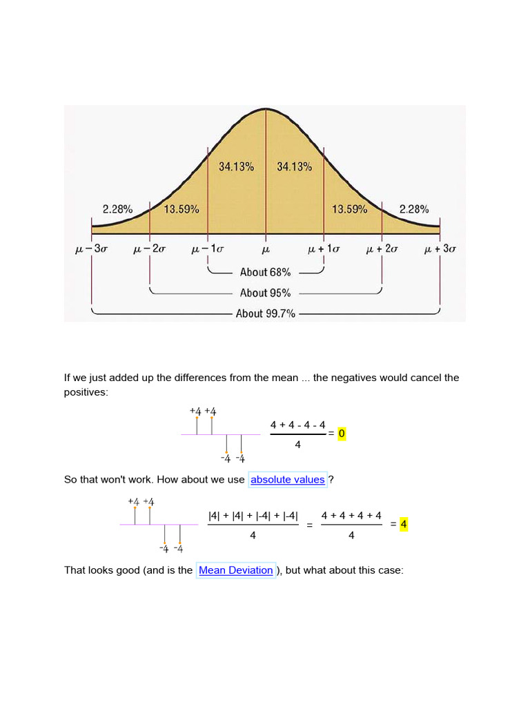 Standard Deviation Why Square The Difference | PDF