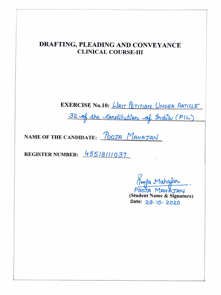 Writ Petition Under Article 32 | PDF