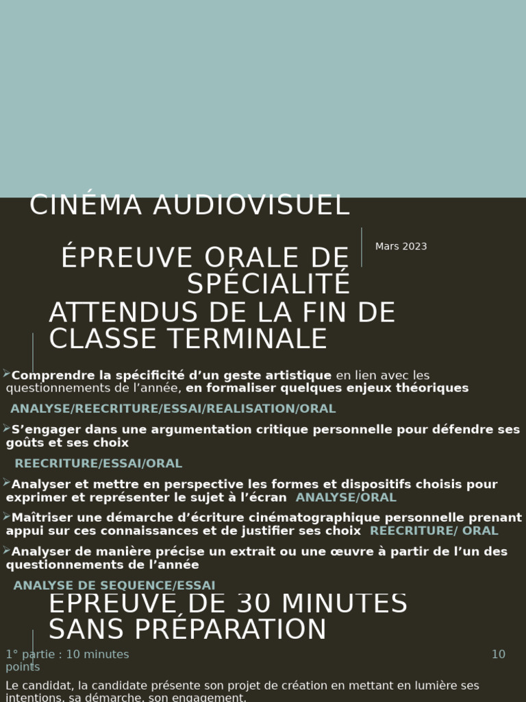 Bac Cav Oral Compe-tences-e-preuve Infos | PDF | Cinématographie