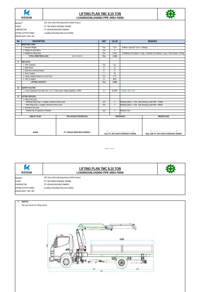 Lifting Plan TMC 8 Ton | PDF | Crane (Machine) | Ton