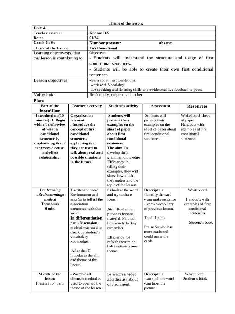 6 e First Conditional | PDF | Vocabulary | Cognitive Psychology