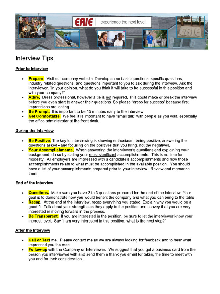 Interview Tips | PDF