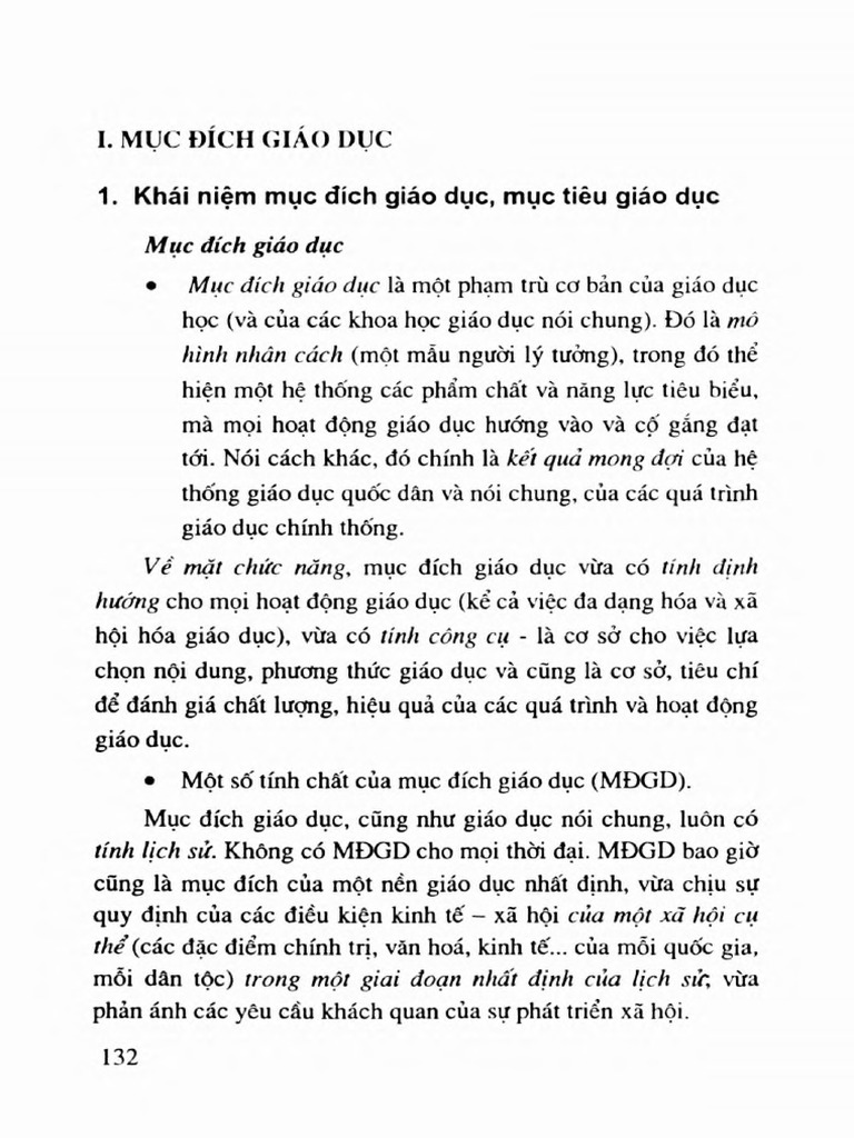 Muc Dich Muc Tieu Giao Duc | PDF