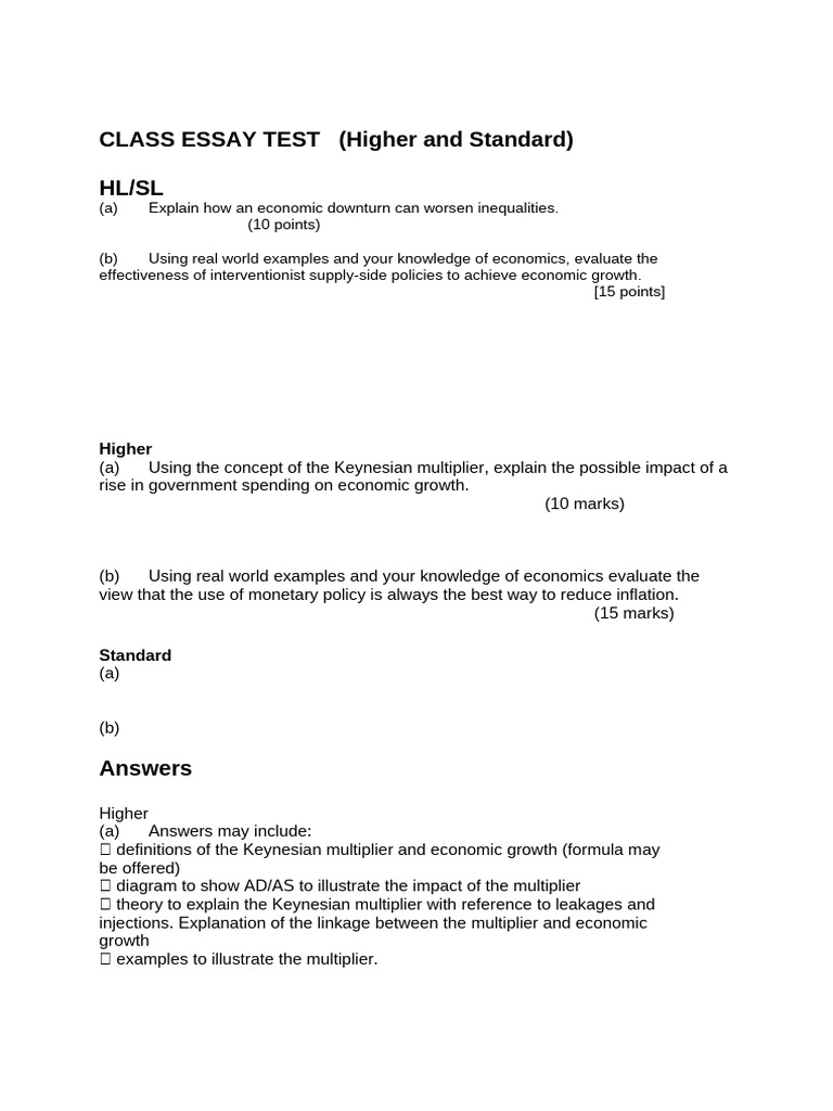 Yr12 End of Year Exam May 2024 | PDF | Inflation | Economics