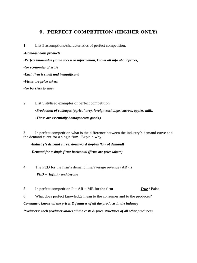 9. Perfect competition | PDF | Perfect Competition | Profit (Economics)