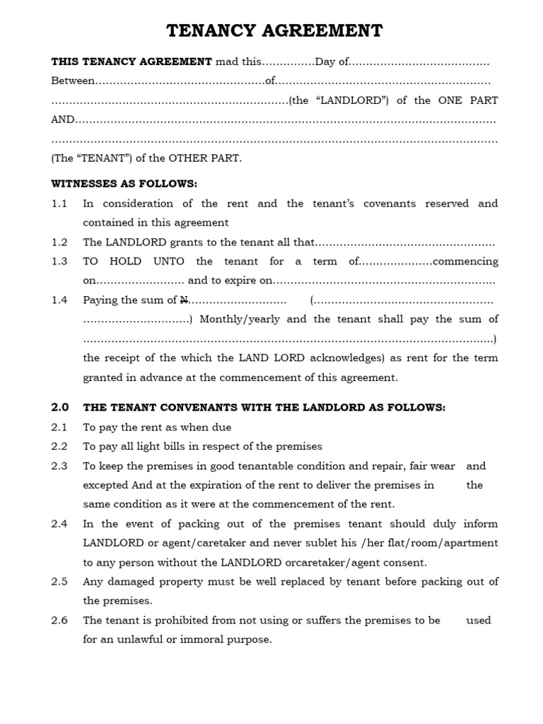 Tenancy | PDF | Leasehold Estate | Landlord