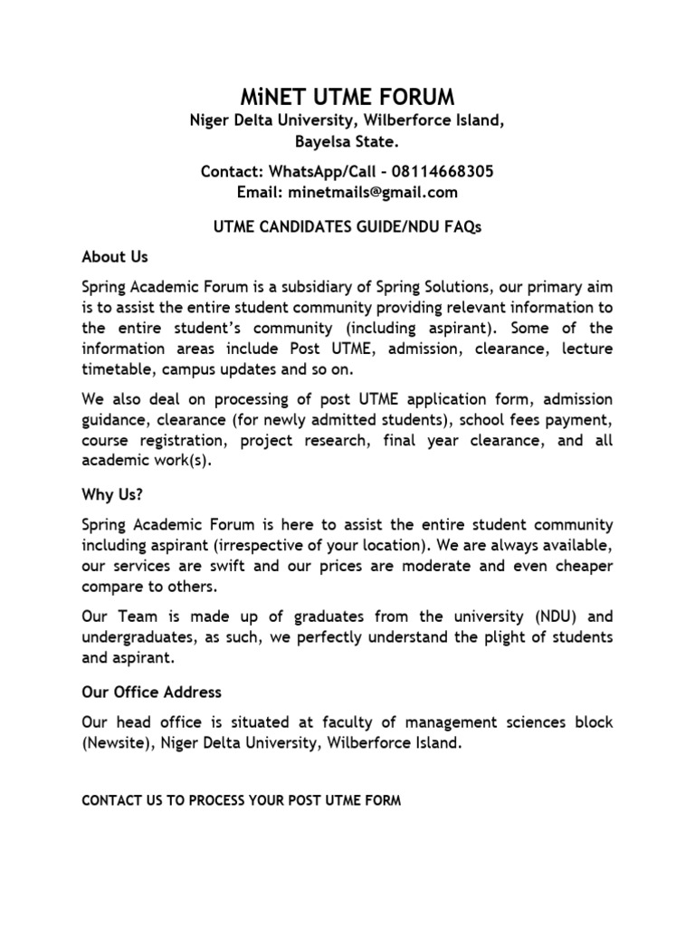 Ndu Science Past Questions | PDF