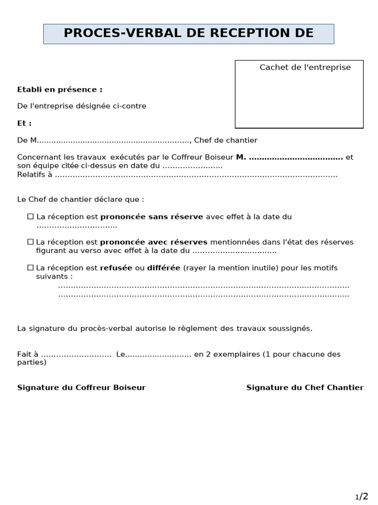 PV-RECEPTION-TRAVAUX | PDF