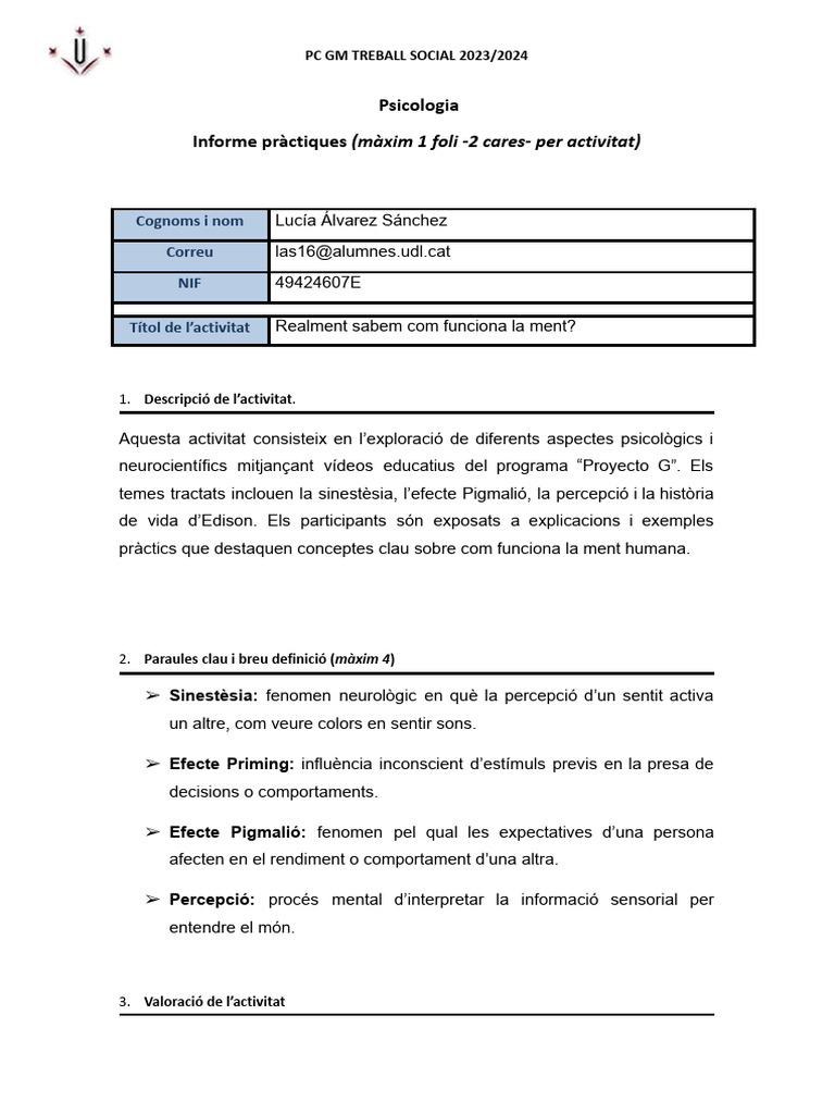 Informe Pràctica3 GM 2324 | PDF