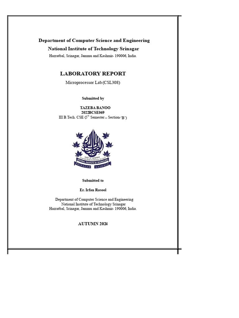 Assignment Front Page | PDF