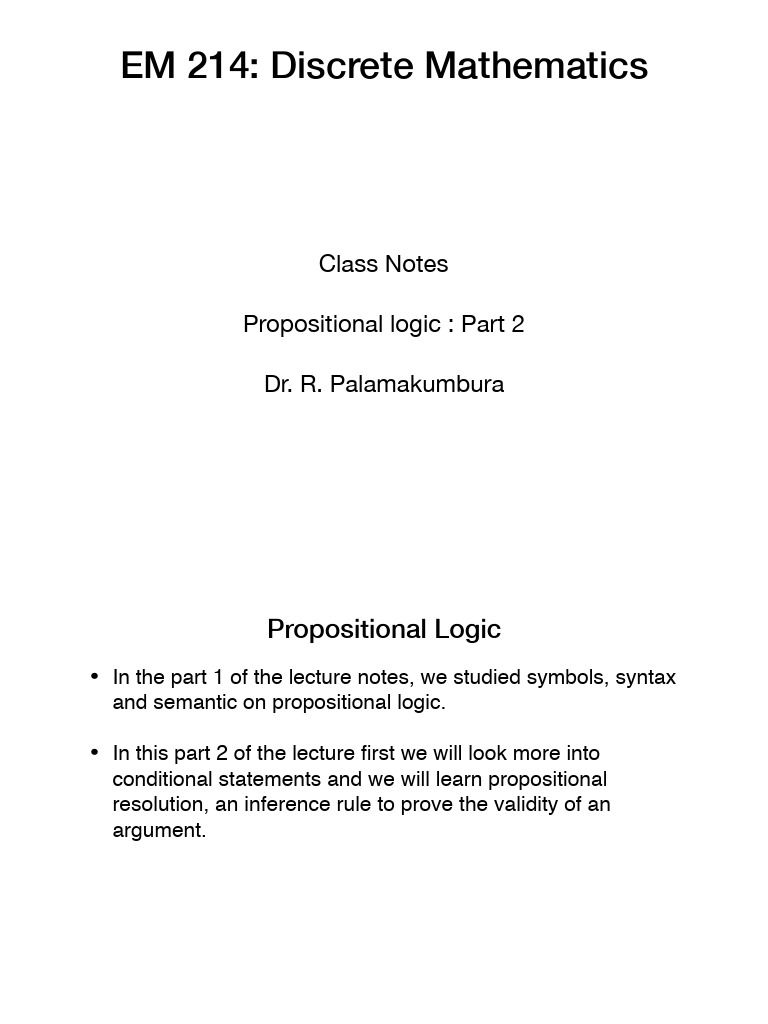 EM214_Logic_part 2 | PDF | Argument | Logic