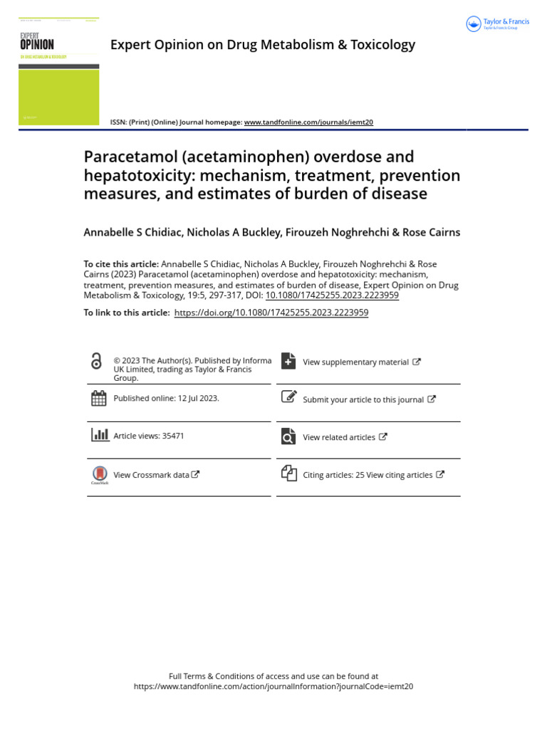 Paracetamol Acetaminophen Overdose and Hepatotoxicity Mechanism ...