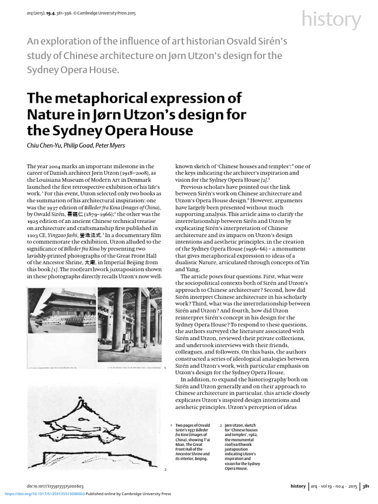 Metaphorical Expression of Nature in Jorn Utzons Design For The Sydney ...